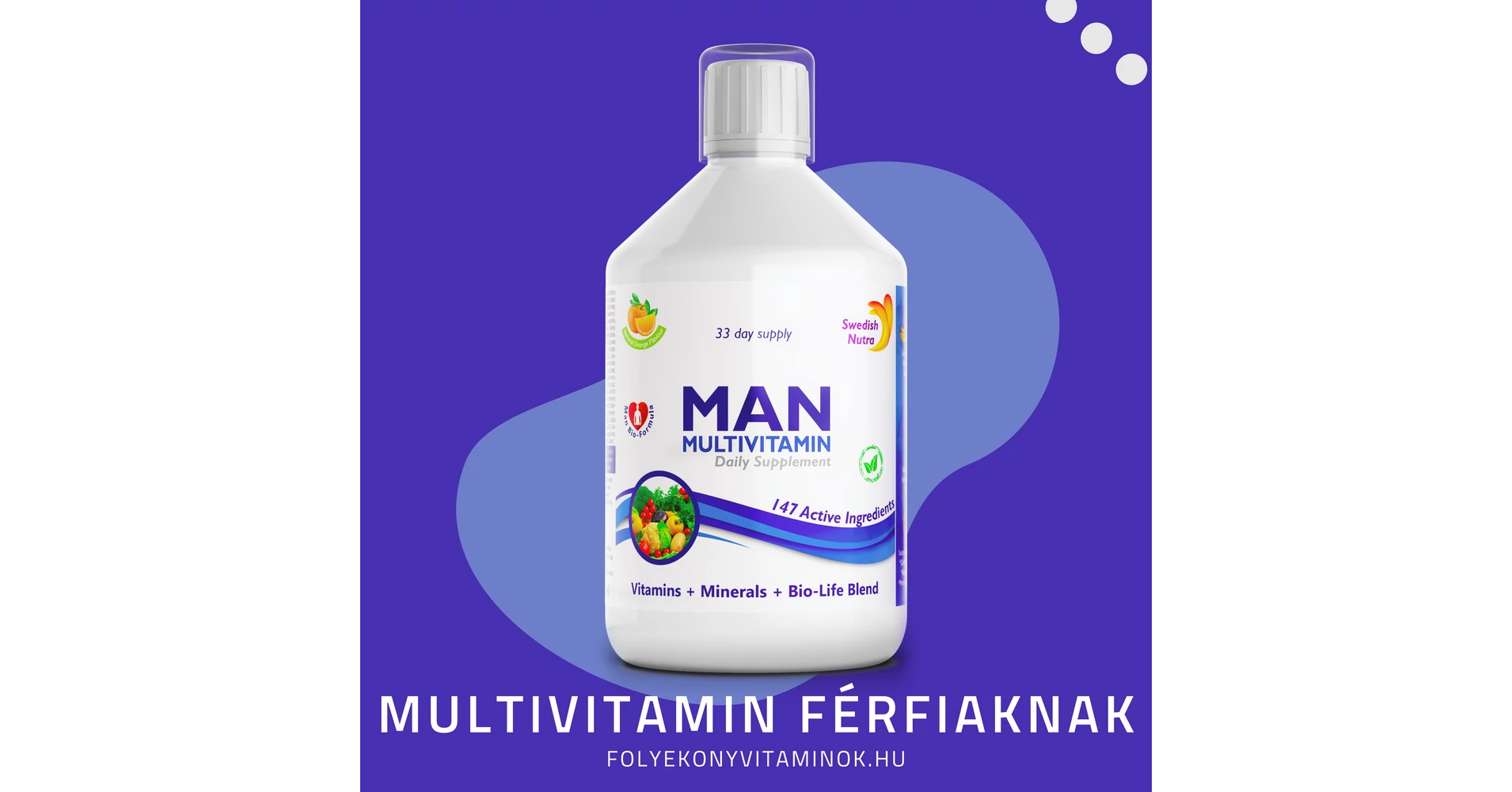 Vitaminok Swedish Nutra Man 500ml - folyékony multivitamin férfiaknak ...